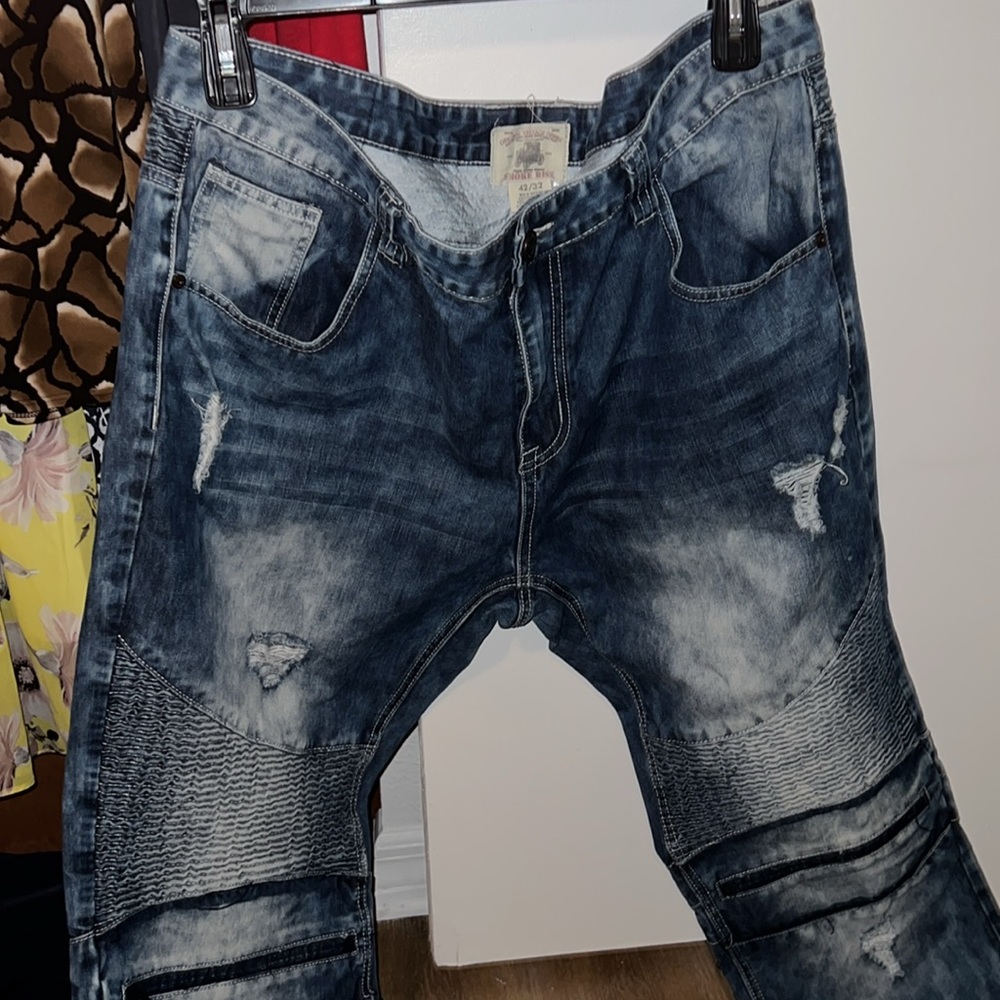 Men's Original Vintage Smoke Rise Denim Blue Jeans 42… - Gem